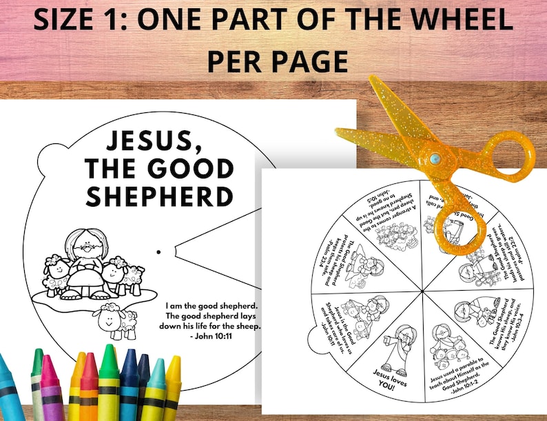 The Good Shepherd Bible Wheel Craft, John 10:1-16 Bible Lesson, Sunday ...