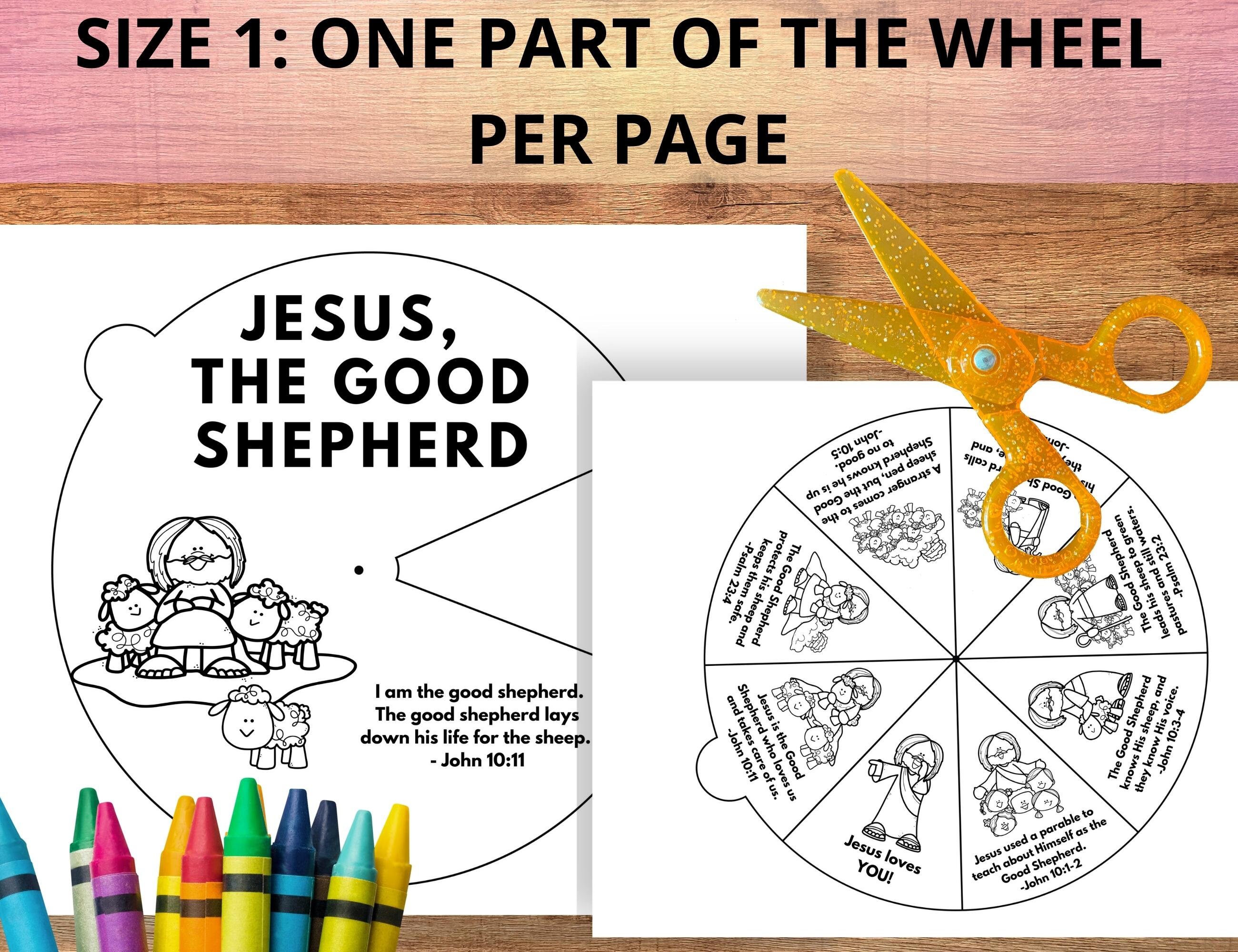 The Good Shepherd Bible Wheel Craft, John 10:1-16 Bible Lesson, Sunday ...