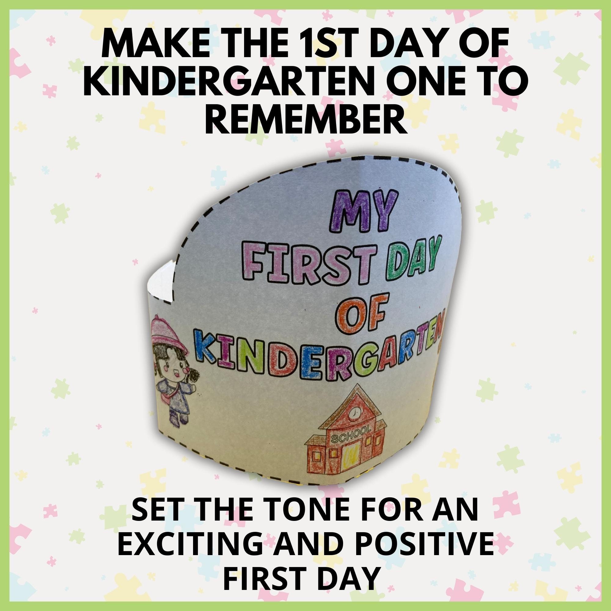 First Day of Kindergarten Crown Craft Activity Printable, English ...
