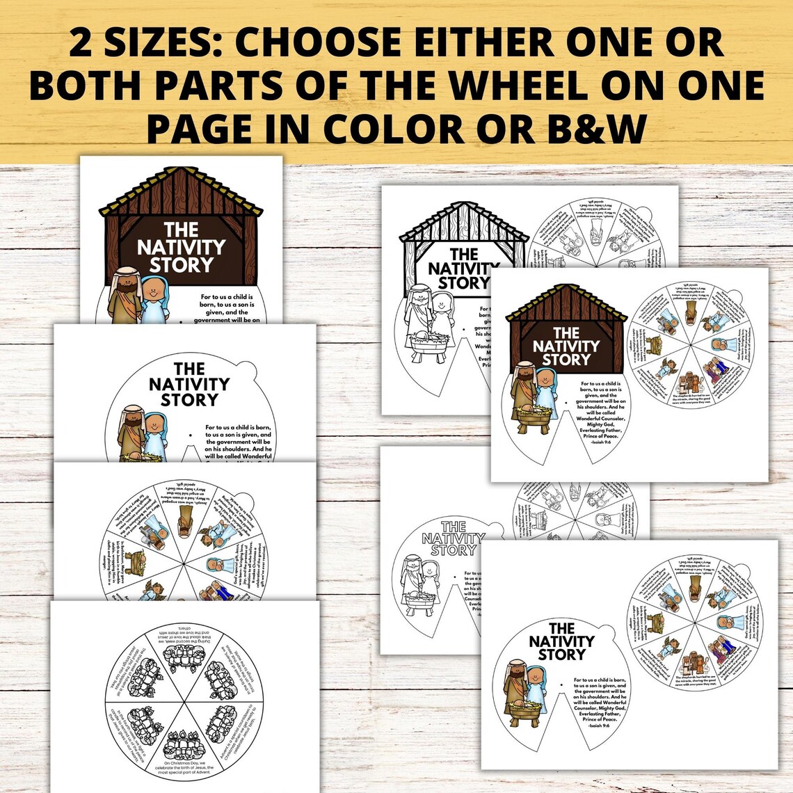 Nativity Story Bible Lesson and Coloring Bible Wheel Christmas Craft ...