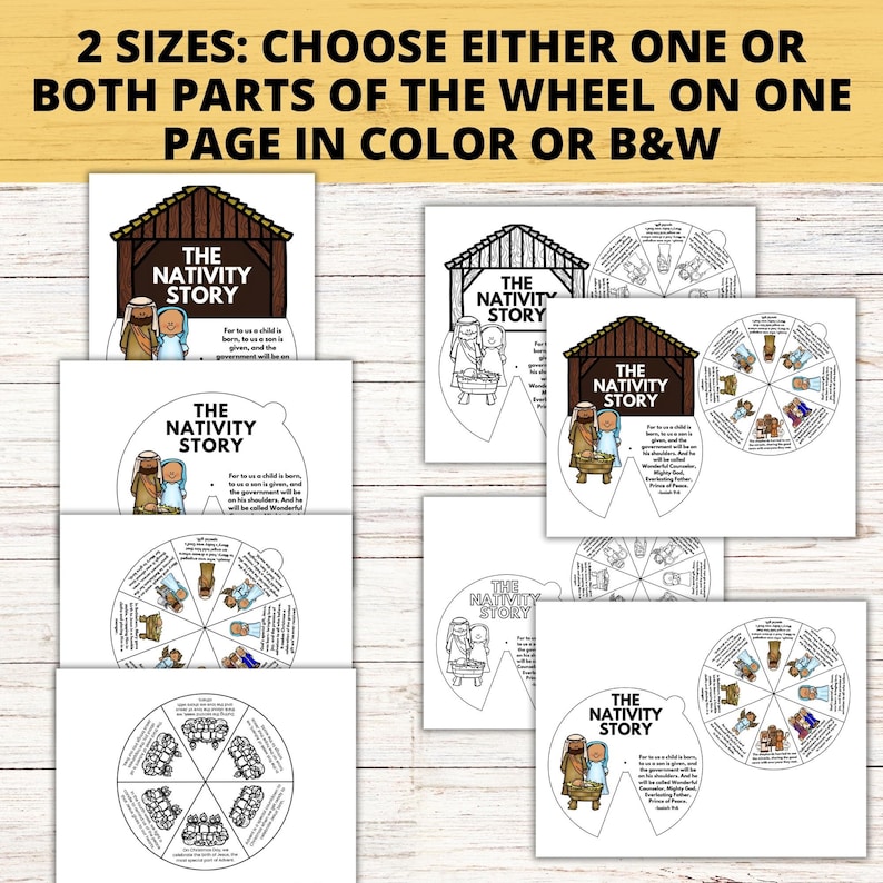 Nativity Story Bible Lesson and Coloring Bible Wheel Christmas Craft ...