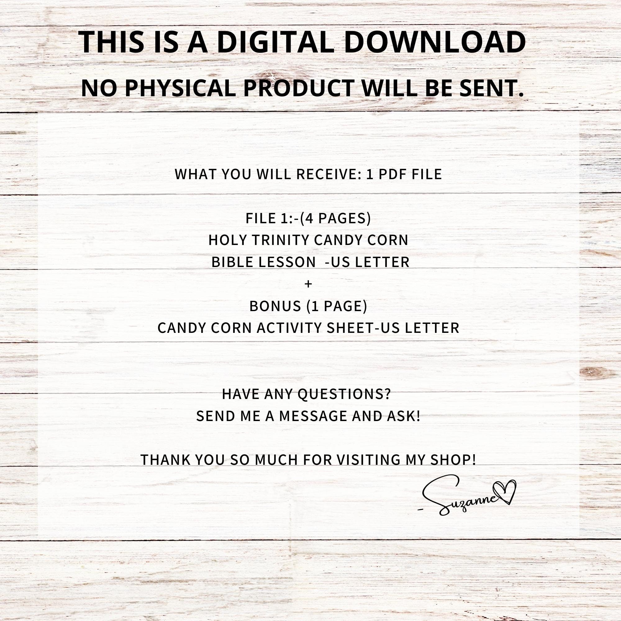 Holy Trinity Bible Lesson for Kids, Candy Corn Printable Sunday School ...