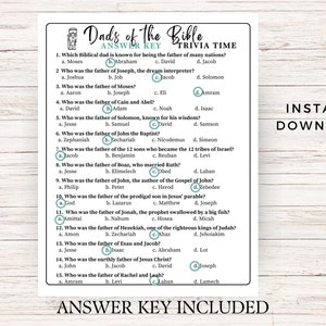 Fathers Day Fathers of the Bible Trivia for Church and Bible Study ...