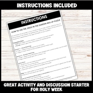 Jesus in the Garden Coloring Bible Craft, Easter Bible Mixed-up Puzzle ...