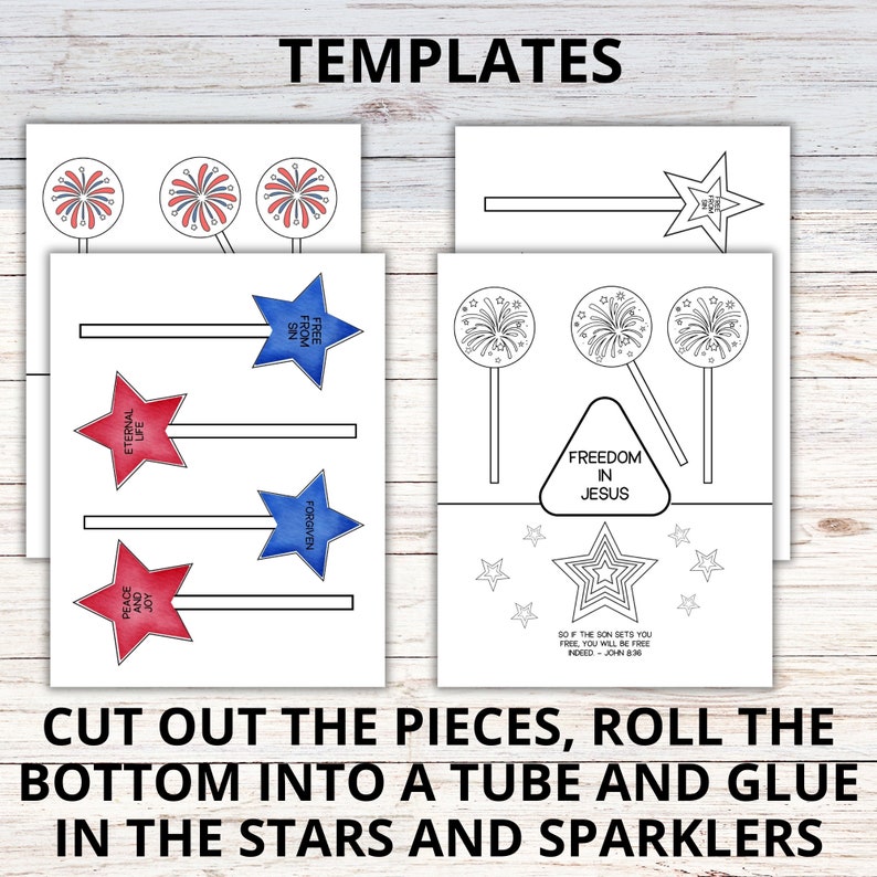 July 4th Sunday School Bible Lesson Wheel Craft and Firework Craft ...