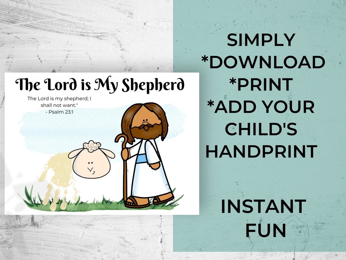 The Lord is My Shepherd Handprint Art, Sunday School Handprint Craft ...