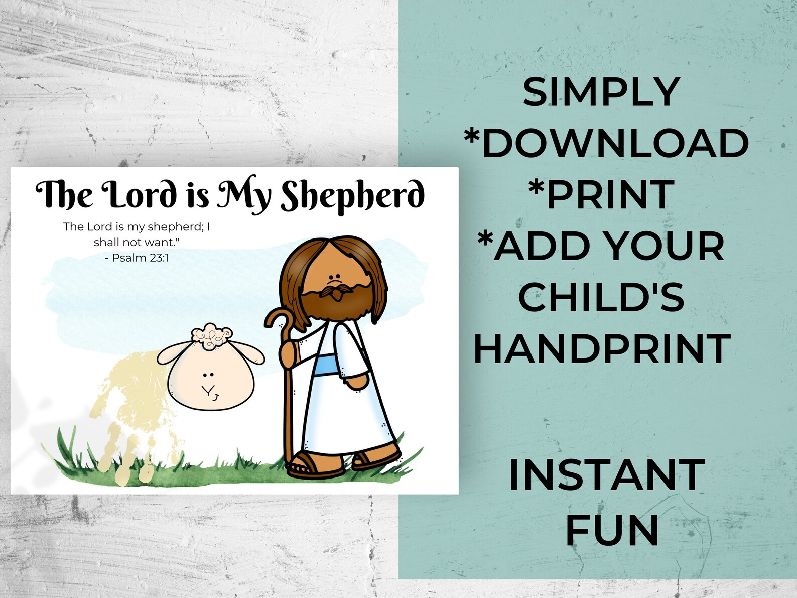 The Lord is My Shepherd Handprint Art, Sunday School Handprint Craft ...