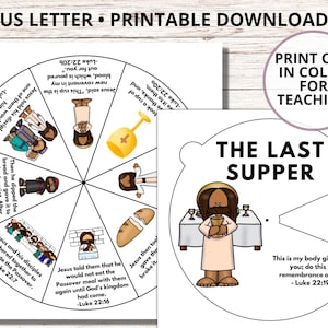 The Last Supper Bible Craft, Easter Bible Story Lesson Wheel, Holy Week ...