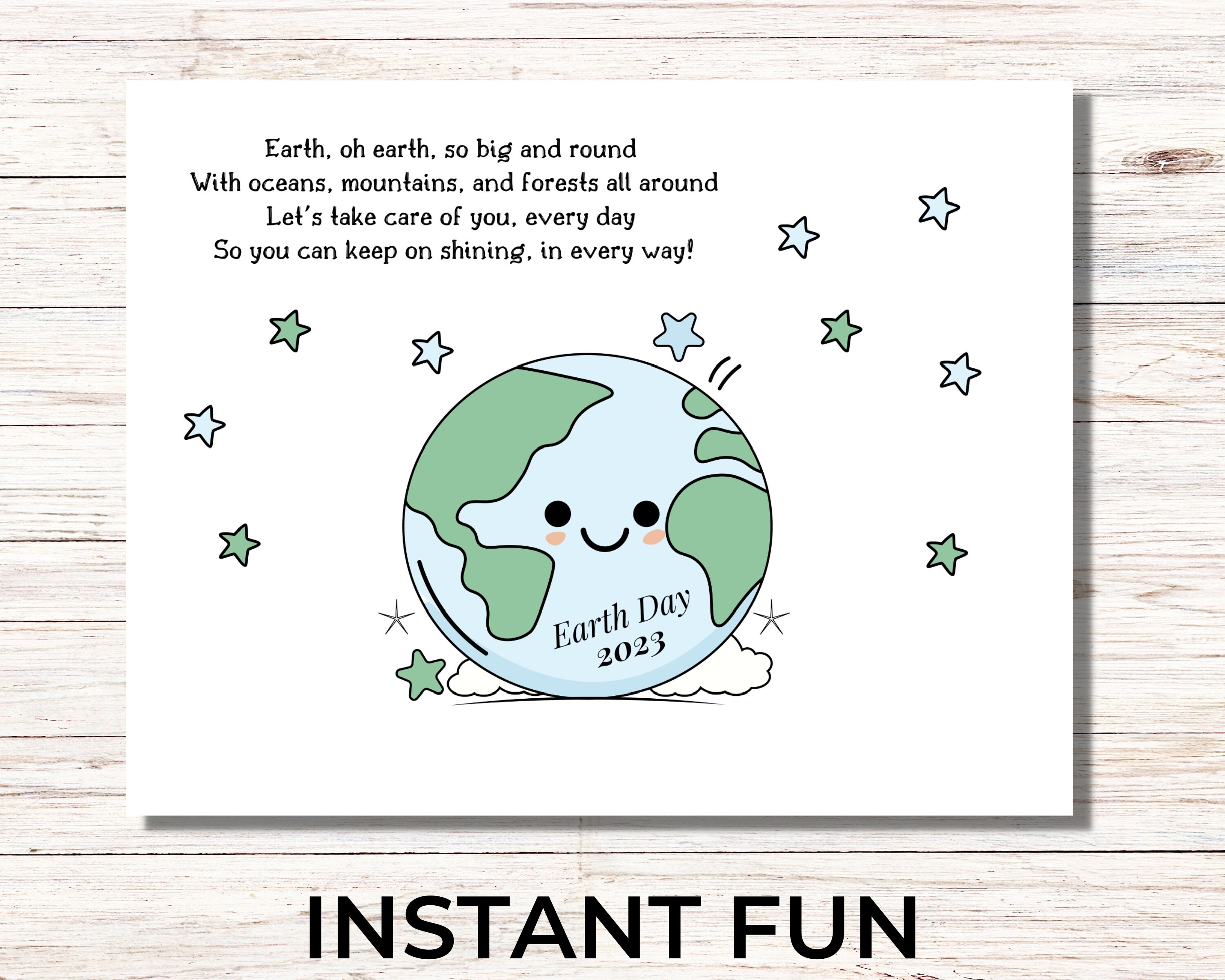 Earth Day Handprint Craft Spring Happy Earth Day Handprint - Etsy