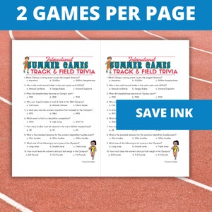 Track and Field Trivia Party Game, Track Summer Games 2024 Printable ...