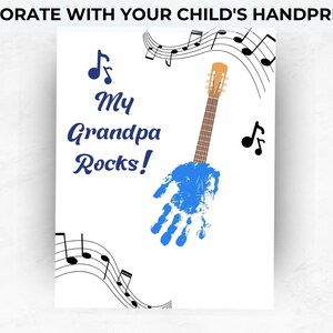 Fathers Day My Dad Rocks Handprint Art Printable, DIY Keepsake Toddler ...