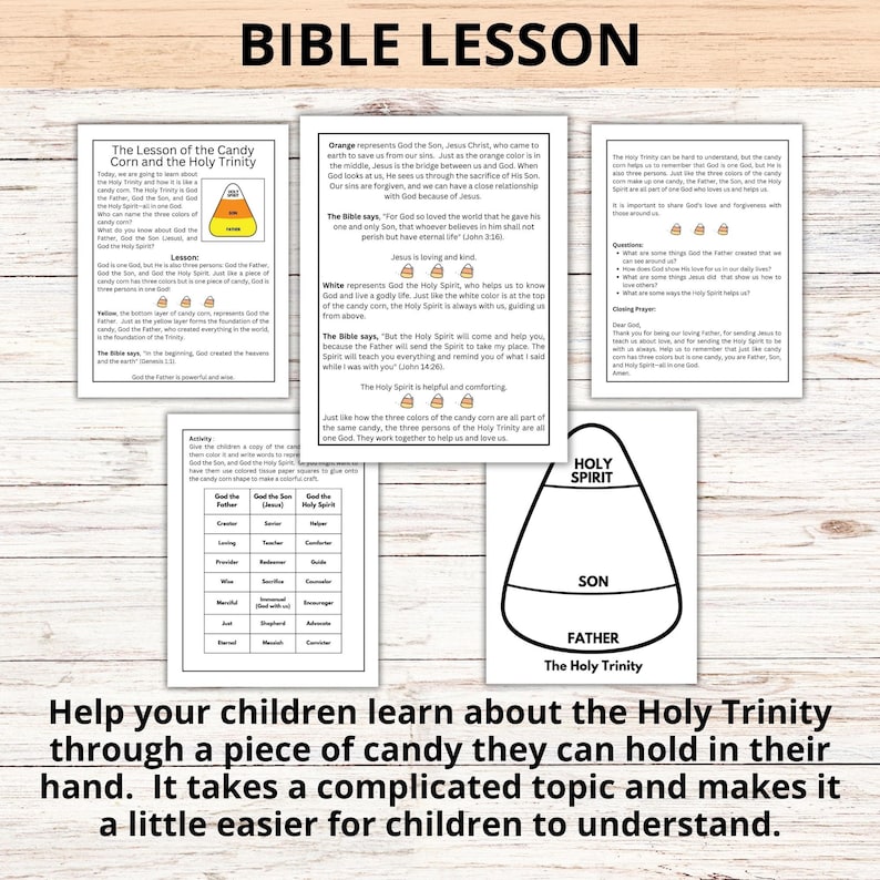 Holy Trinity Bible Coloring Wheel and Lesson for Kids, Candy Corn ...