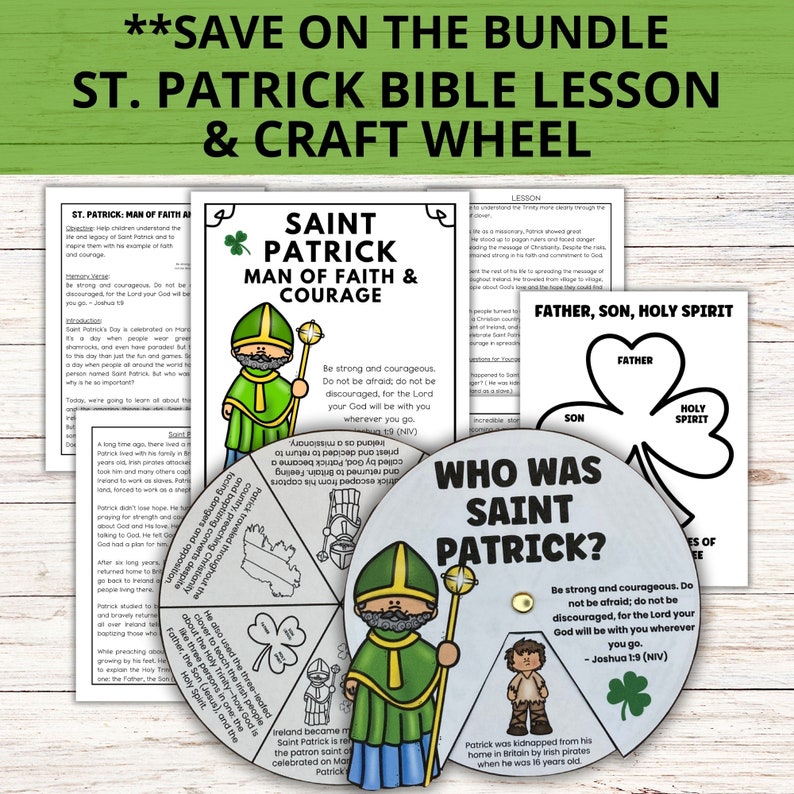 St. Patrick Bible Wheel Craft Sunday School Lesson for Kids, Saint ...