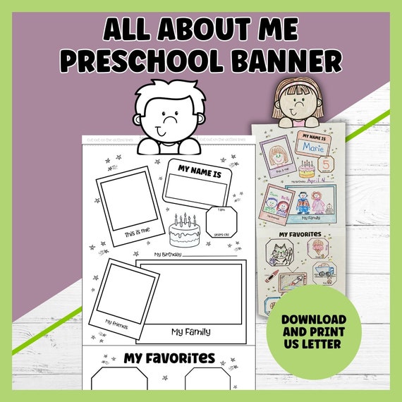 All About Me Preschool Printable Poster