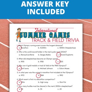 Track and Field Trivia Party Game, Track Summer Games 2024 Printable ...