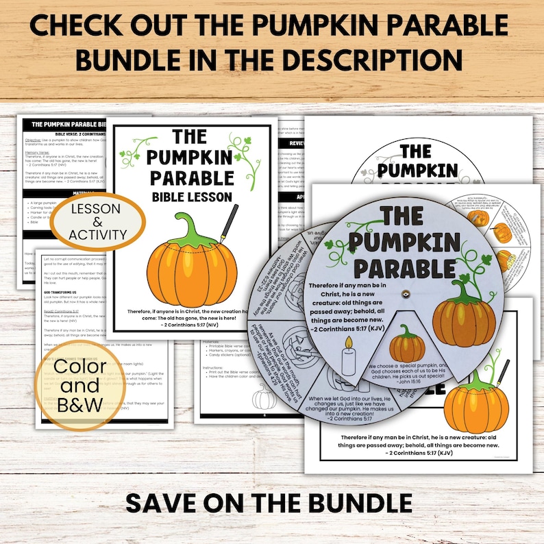 Christian Halloween Pumpkin Parable Bible Lesson Activity, Sunday ...
