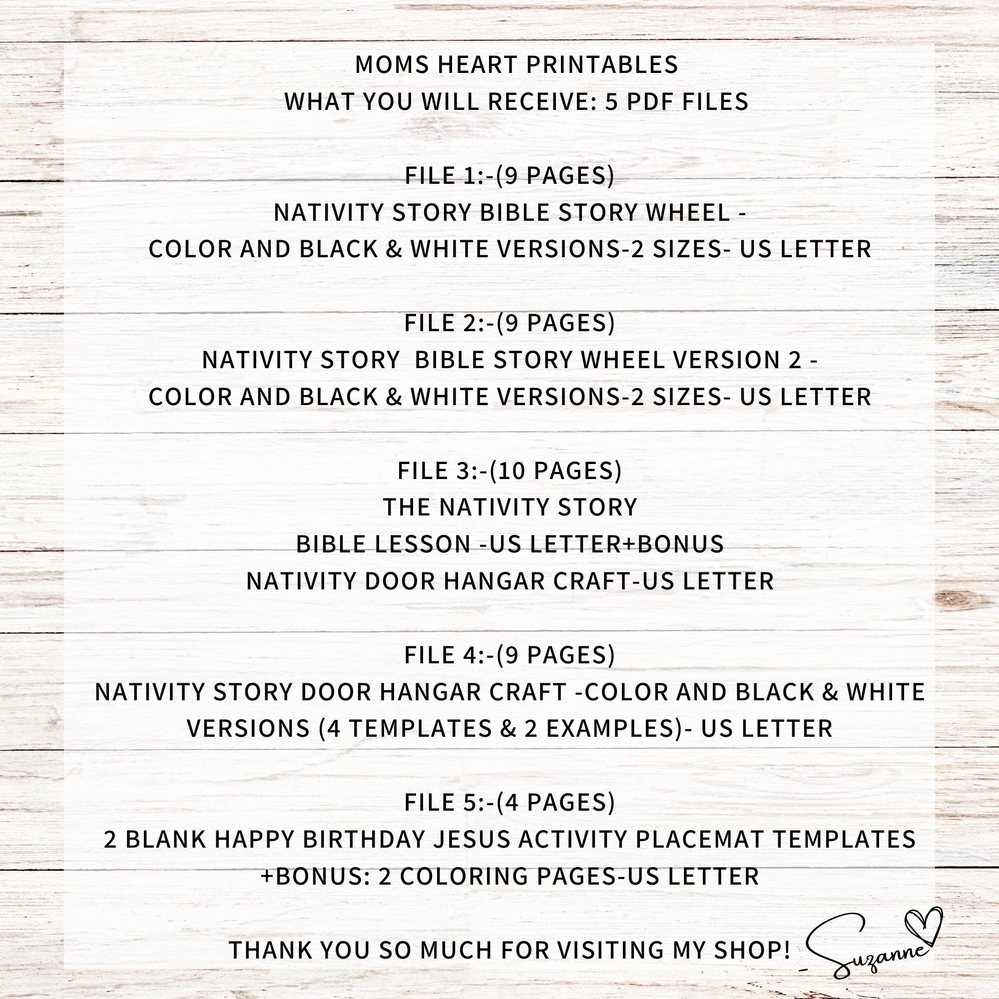 Nativity Story Bible Lesson and Coloring Bible Wheel Christmas Craft ...