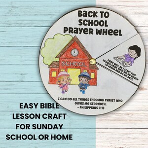 Back to School Prayer Kids Wheel Craft Printable, Sunday School Prayer ...
