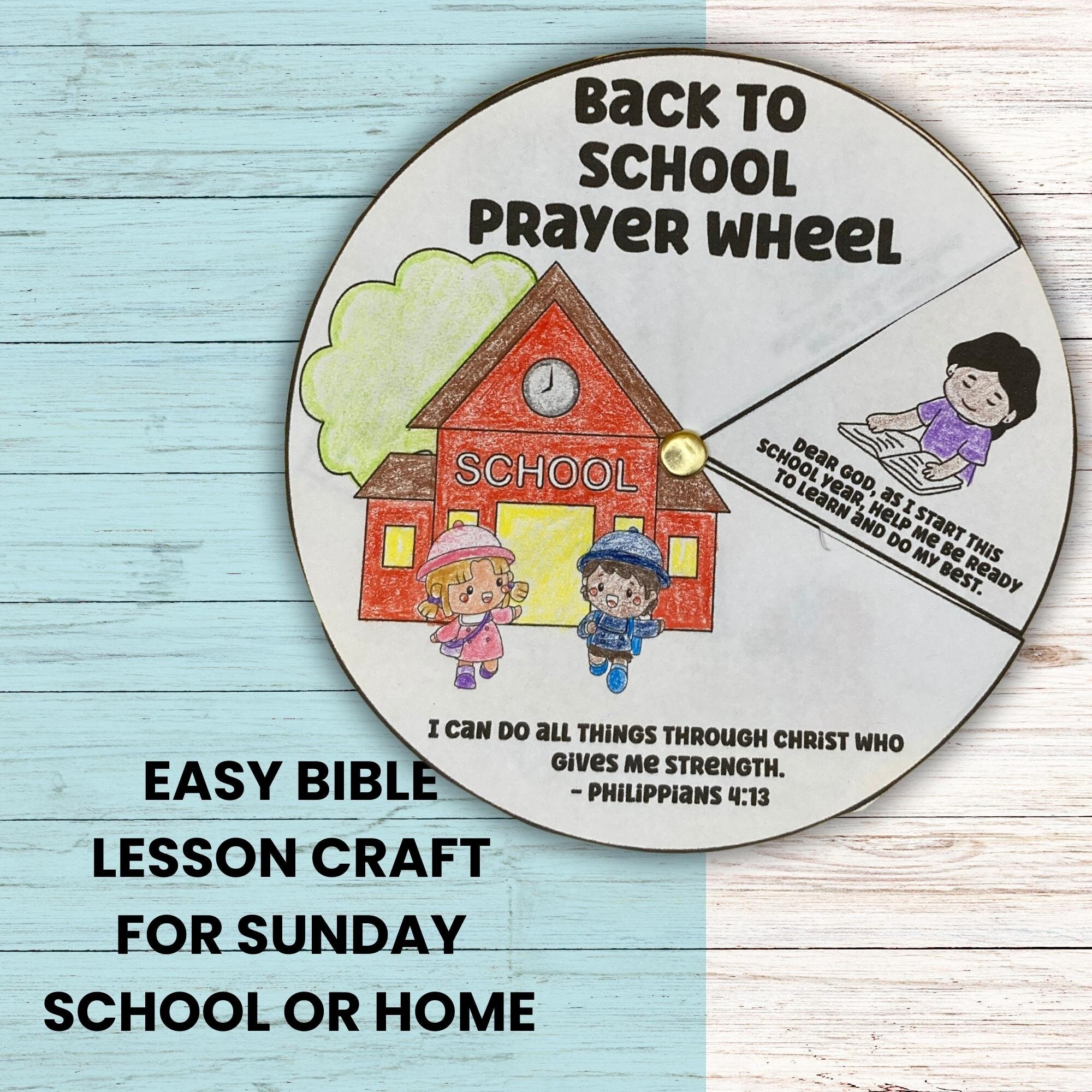 Back to School Prayer Kids Wheel Craft Printable, Sunday School Prayer ...