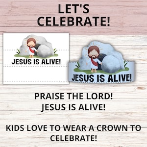 Jesus is Alive Crown Craft Activity Printable, Easter Celebration Craft ...
