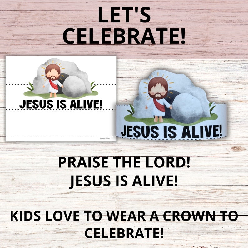 Jesus is Alive Crown Craft Activity Printable, Easter Celebration Craft ...