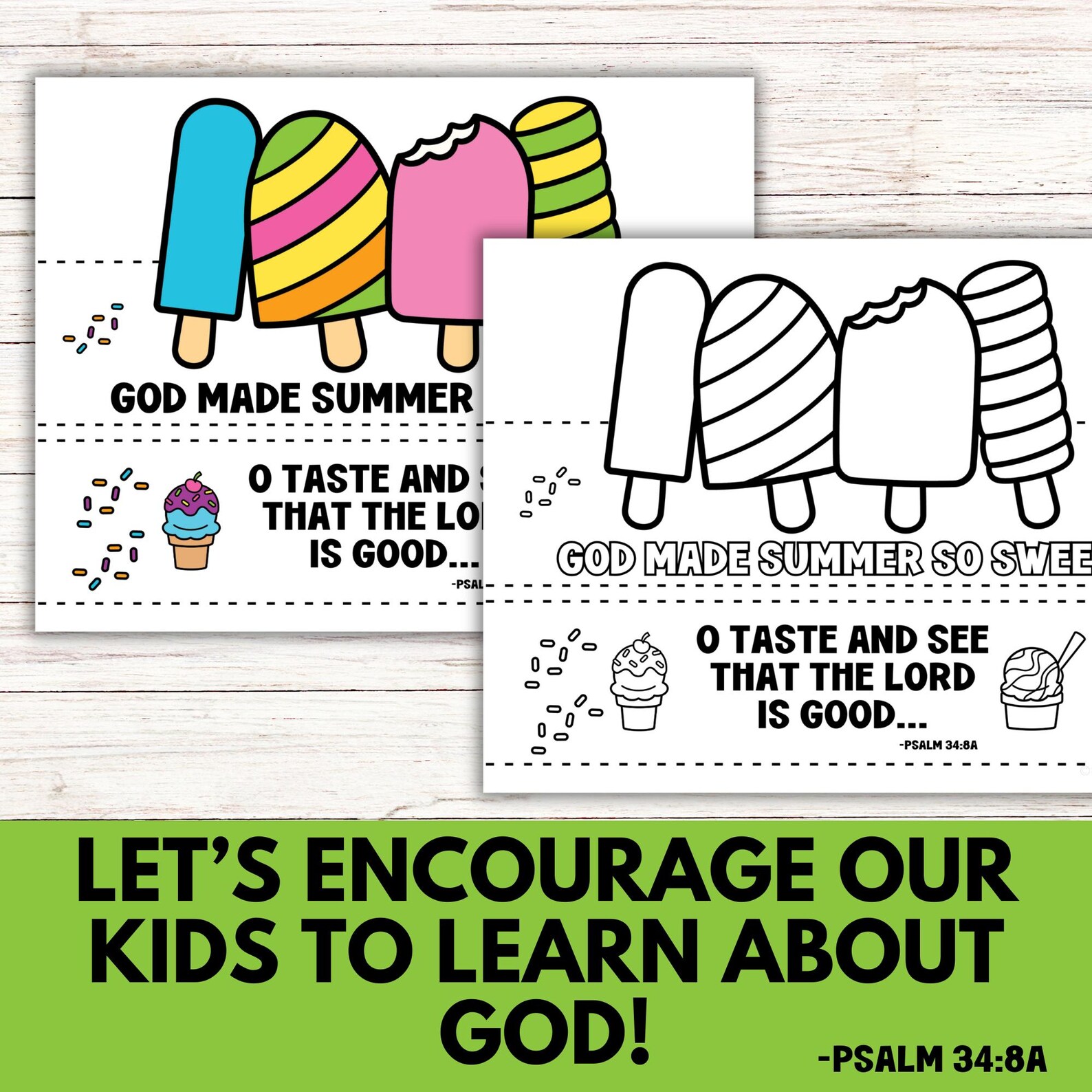 Summer VBS Bible Paper Crown Craft Activity Printable, Popsicle ...