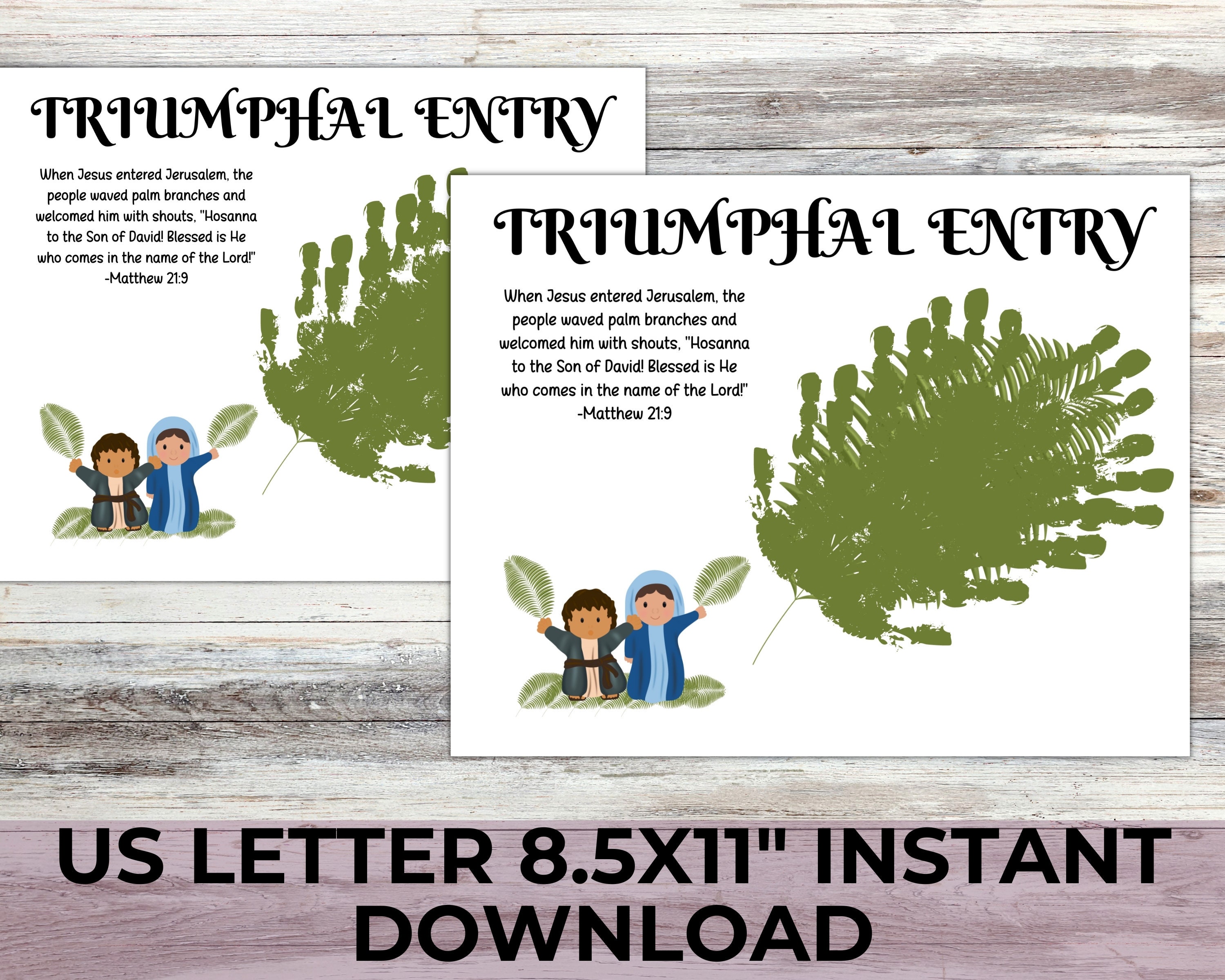 Triumphal Entry Palm Sunday Handprint Craft, Easter Sunday School ...