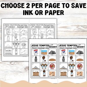 Jesus Tempted in the Desert Bible Lesson Scavenger Hunt Activity Prek ...