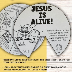 Jesus is Alive Easter Sunday Bible Story Craft Bundle, Easter Sunday ...