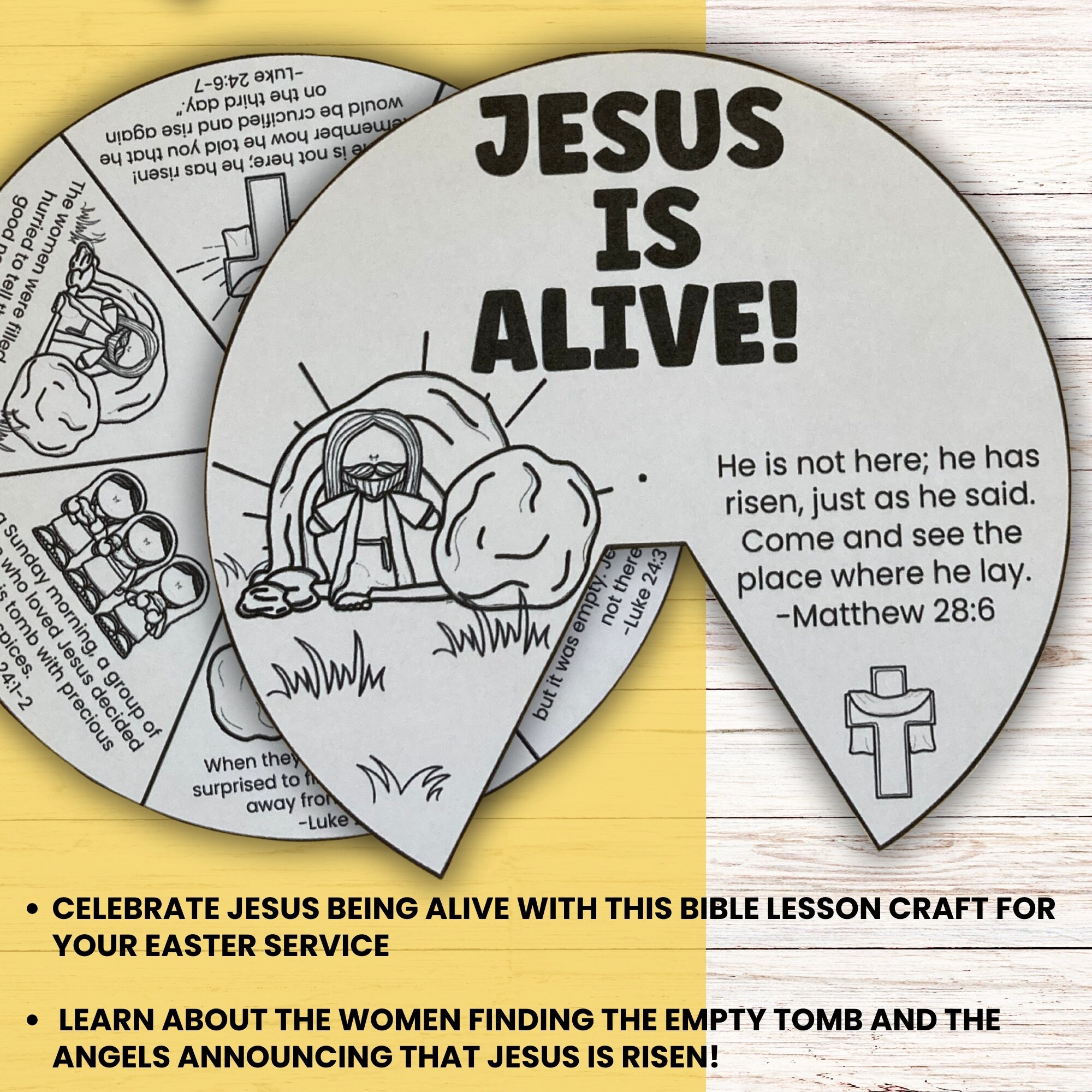 Jesus is Alive Easter Sunday Bible Story Craft Bundle, Easter Sunday ...