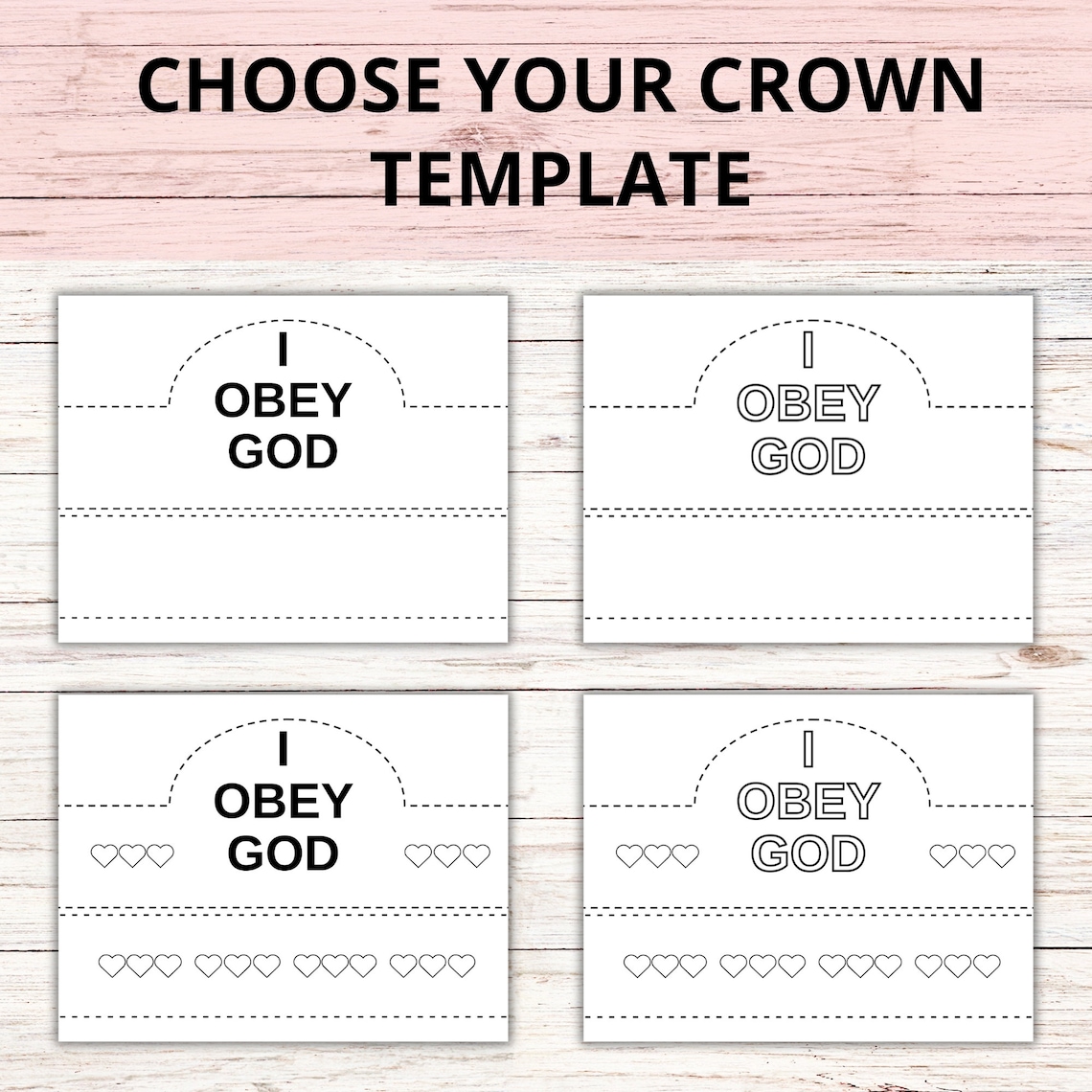 I Obey God Bible Crown Craft Activity Printable, Sunday School Bible ...