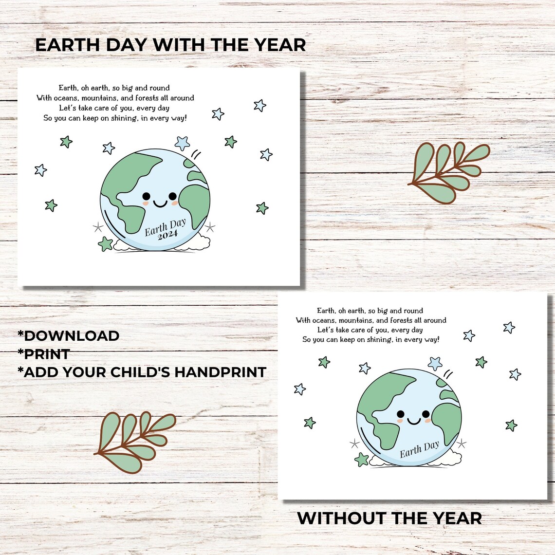 Earth Day Handprint Craft, Spring Happy Earth Day Handprint Art for ...