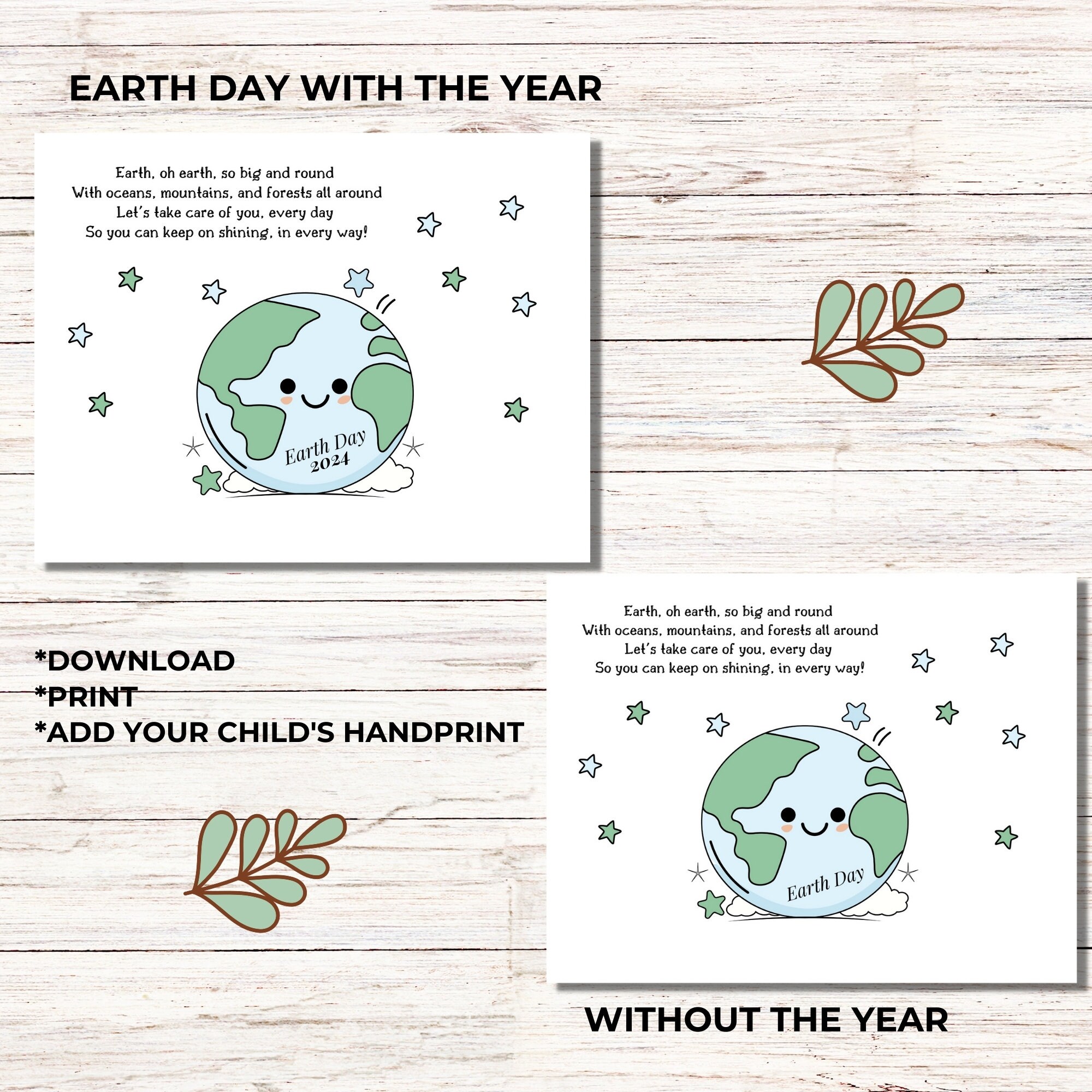 Earth Day Handprint Craft, Spring Happy Earth Day Handprint Art for ...