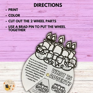 Advent Coloring Wheel Craft Printable for Kids, Sunday School Craft ...