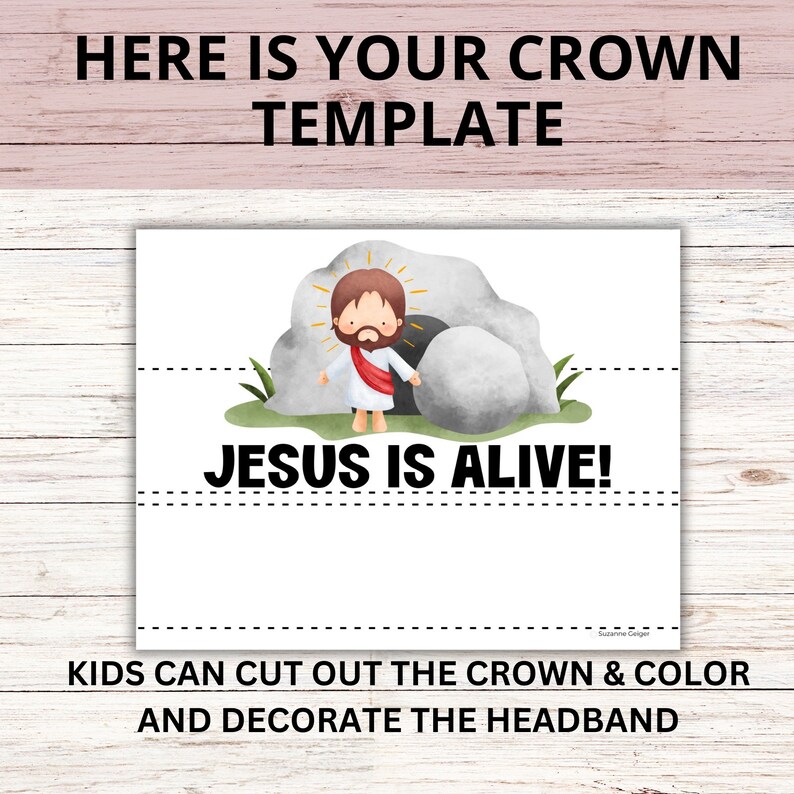 Jesus is Alive Crown Craft Activity Printable, Easter Celebration Craft ...