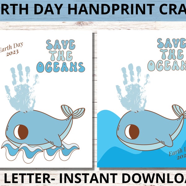 Ocean Handprint Art - Etsy