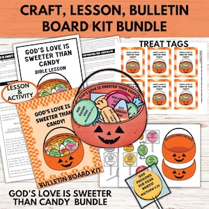 Christian Halloween Bible Lesson Craft and Bulletin Board Kit Bundle ...