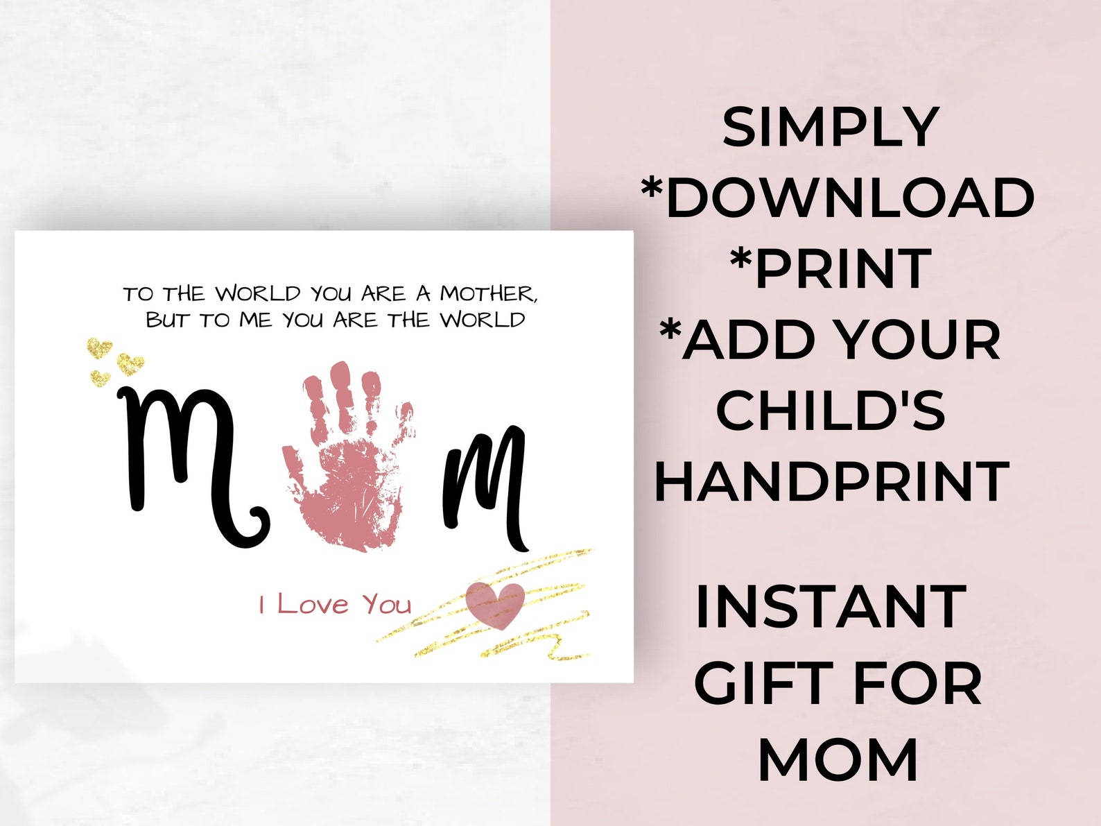 Mothers Day Handprint Keepsake Craft Mom Handprint Art DIY Toddler ...