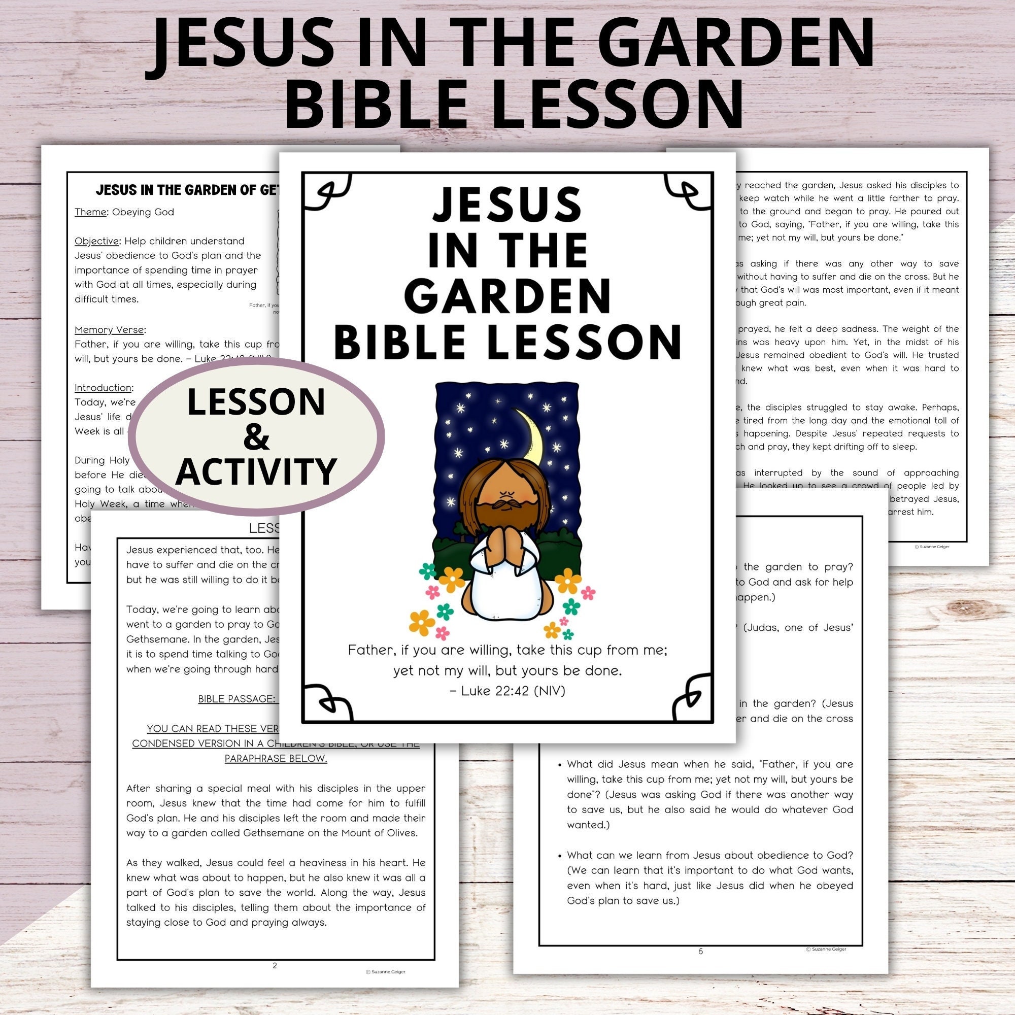 Jesus in the Garden of Gethsemane Easter Holy Week Bible School Lesson ...