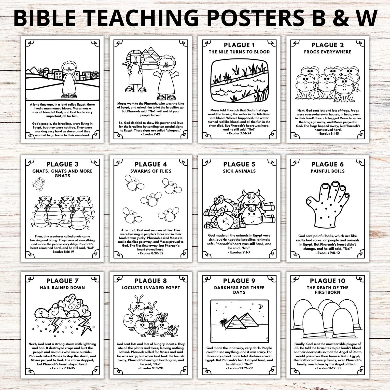 10 Plagues of Egypt Sunday School Lesson for Kids Bundle, Passover ...