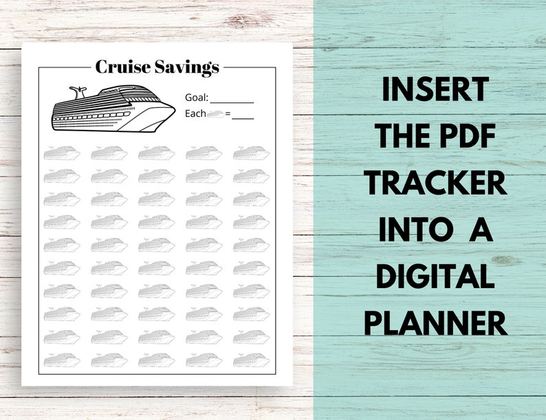 Cruise Savings Challenge Printable Tracker, Vacation Cash Envelope ...