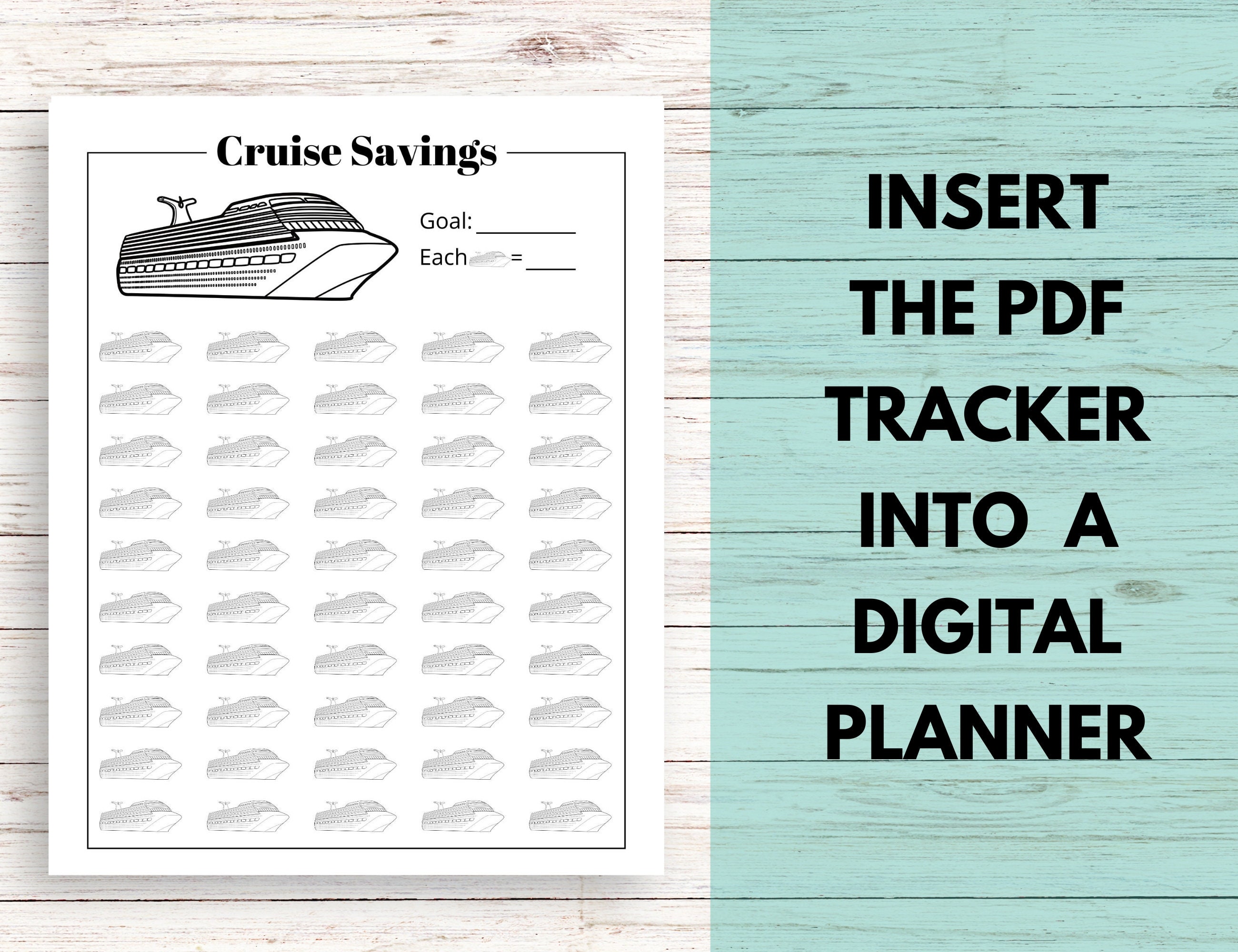 Cruise Savings Challenge Printable Tracker, Vacation Cash Envelope ...