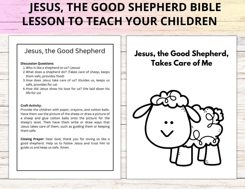 Jesus the Good Shepherd Bible Lesson, John 10:1-16 Bible Story Craft ...
