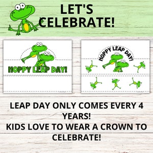 Leap Day Party Crown Craft Activity Printable, Leap Year Craft Crown ...