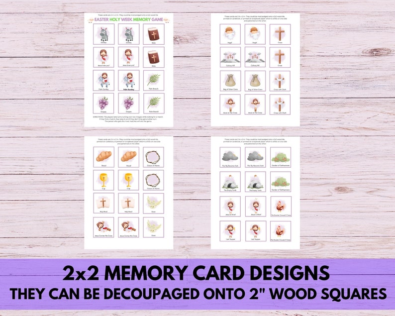 Easter Story Memory Game for Toddlers & Preschoolers, Printable Bible ...