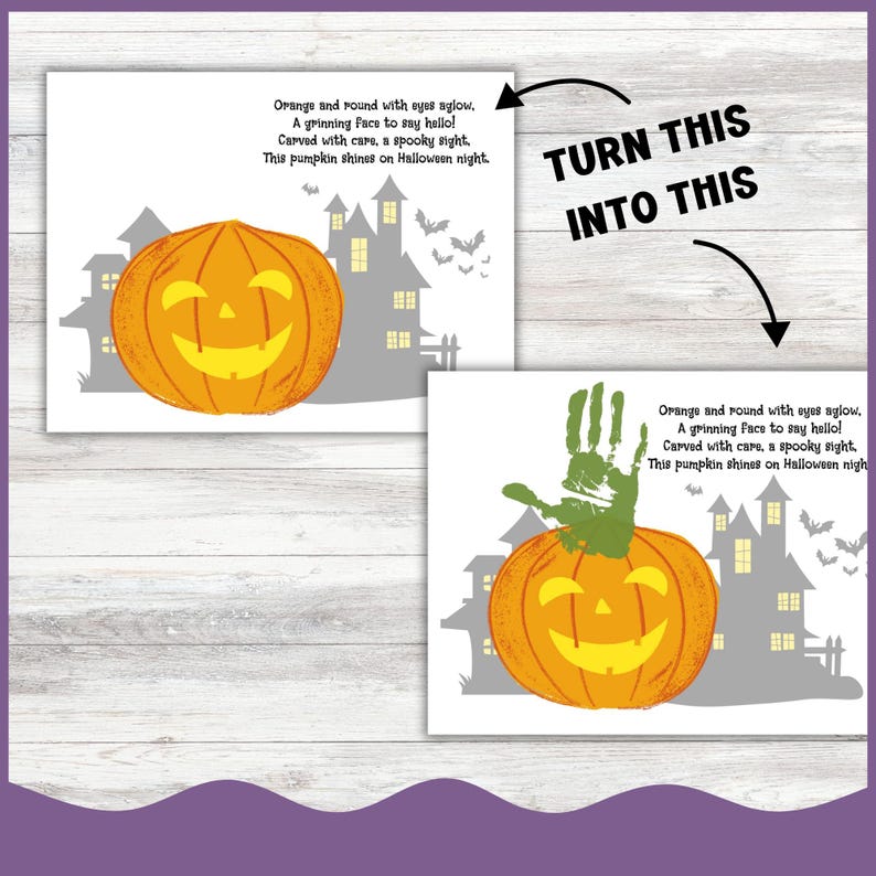 Halloween Handprint Craft Toddler, October Handprint Activity for ...