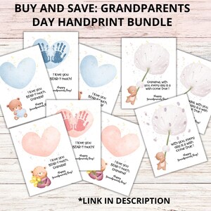 Grandparents Day Handprint Craft, Printable Gift DIY Keepsake Card for ...