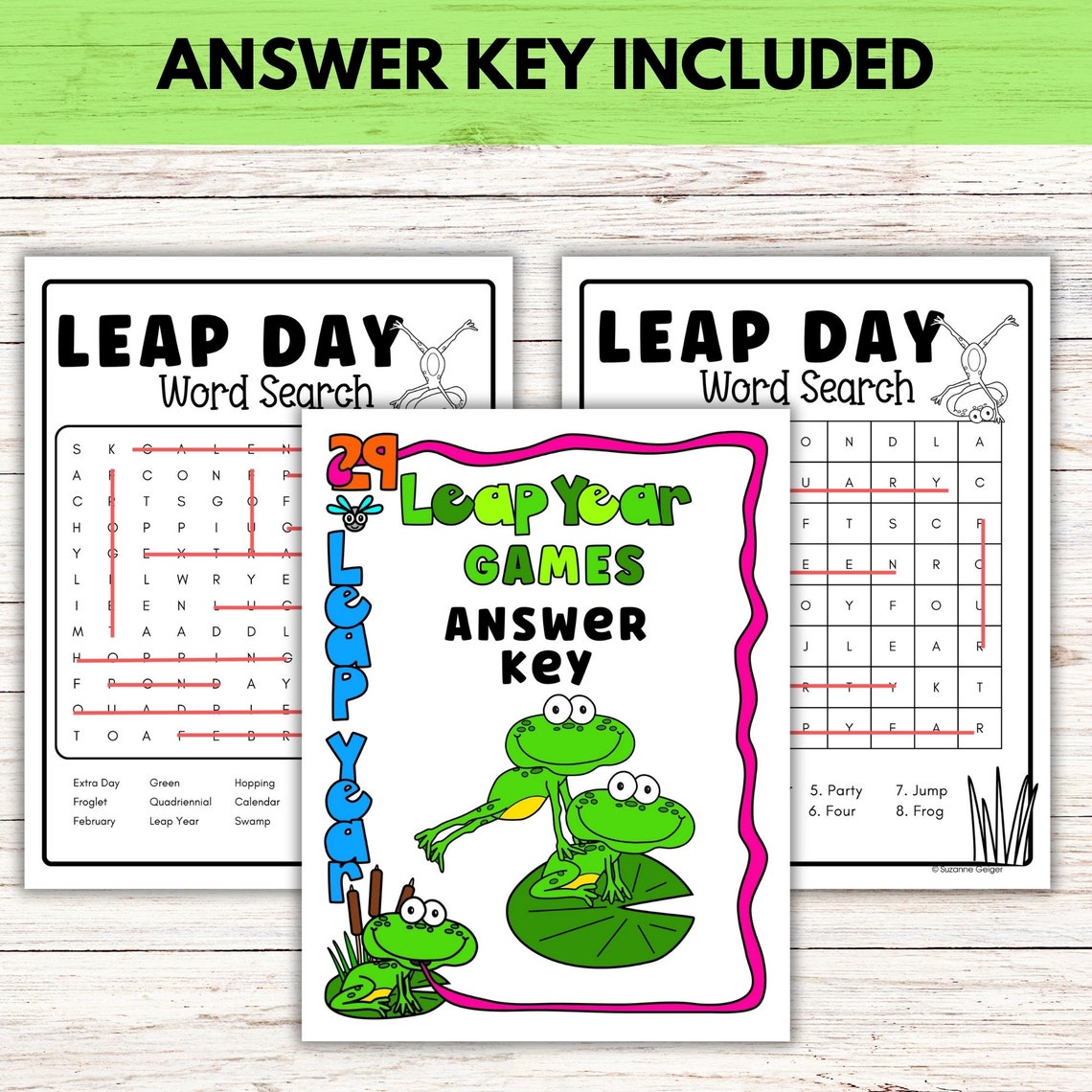 Leap Year Word Search Party Games for Kids, Leap Day 2024 Printable ...