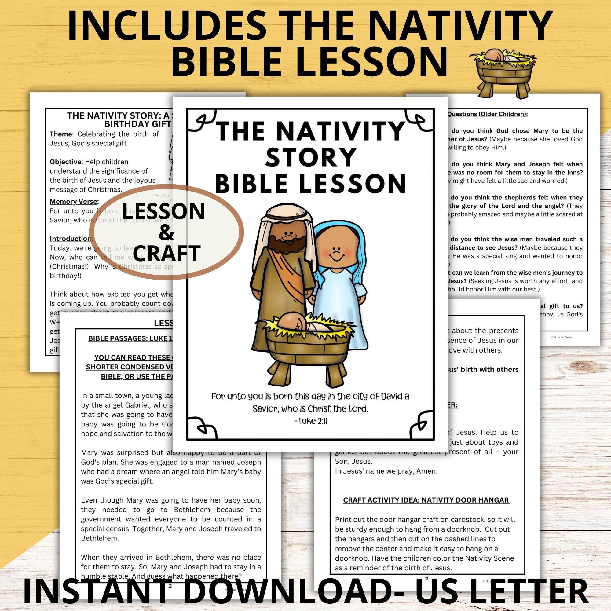 Nativity Story Bible Lesson and Coloring Bible Wheel Christmas Craft ...