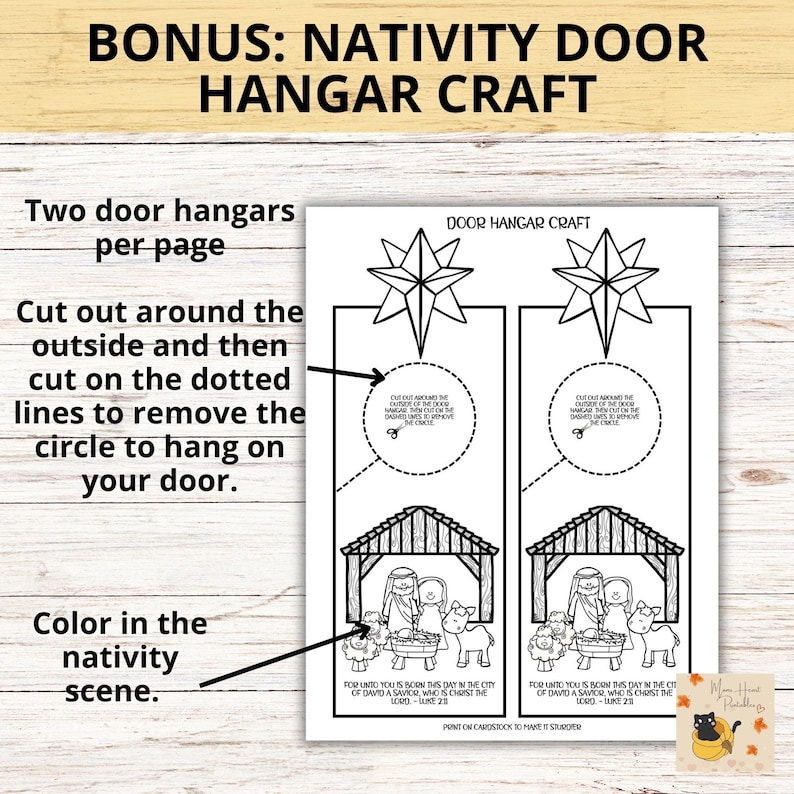Nativity Story Bible Lesson and Coloring Christmas Craft Activity ...